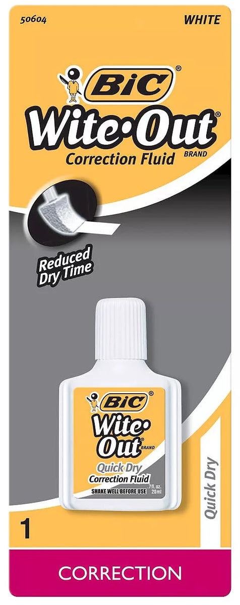 Bic Single Count White Out Bottle – Compass Closeouts